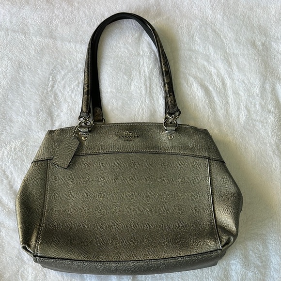 Coach | Bags | Coach Metallic Silver Tote Bag | Poshmark